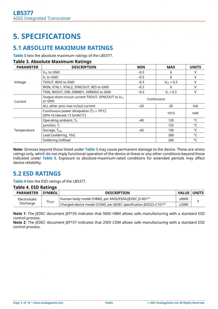 LB5377AQFN16 datasheet page 4