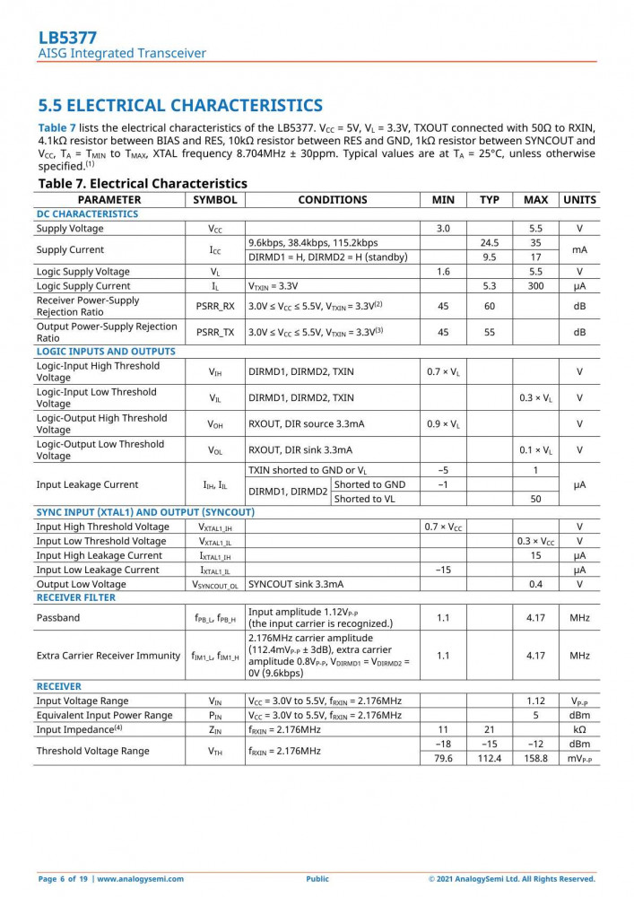 LB5377AQFN16 datasheet page 6