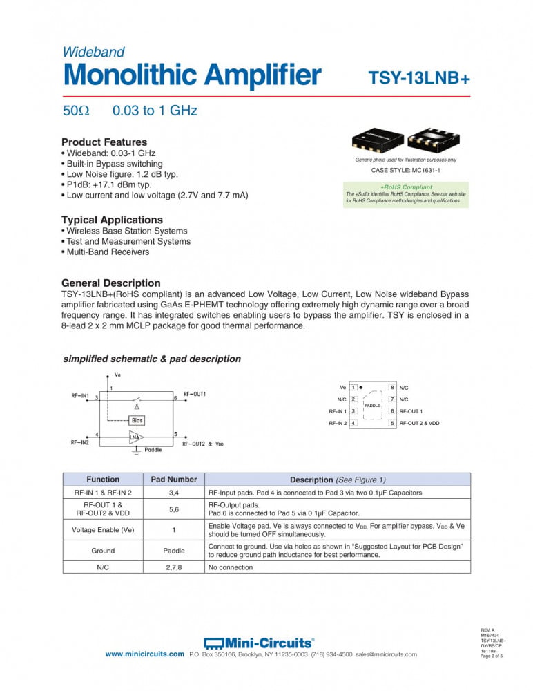 TSY-13LNB+ datasheet page 2