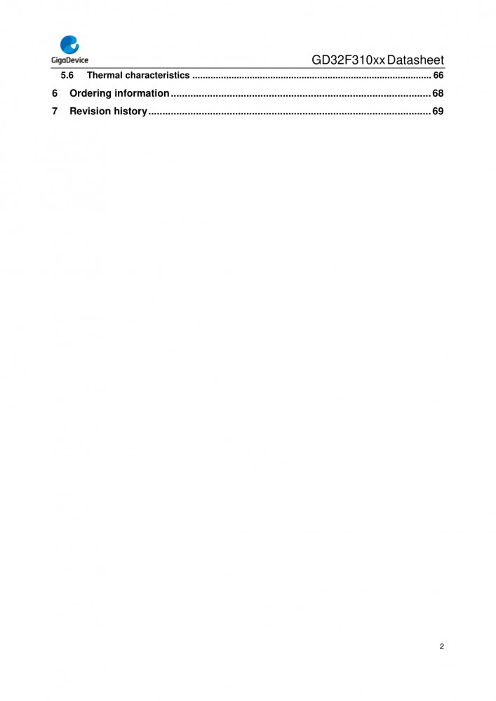 GD32F310K8T6 datasheet page 4
