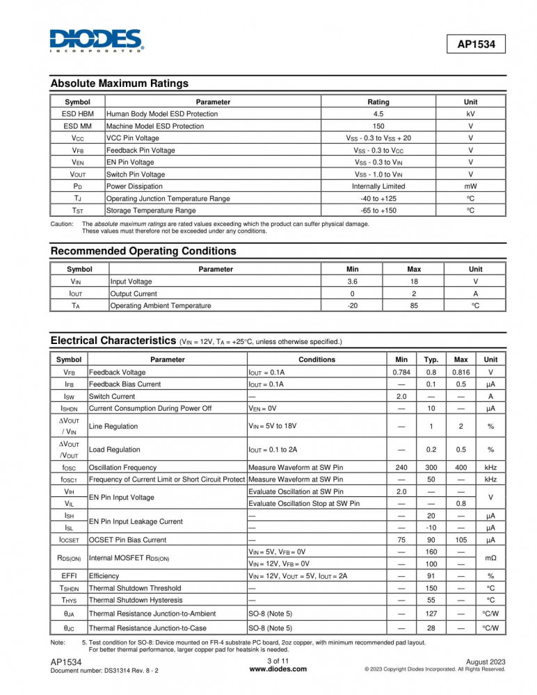 AP1534SG-13 datasheet page 3
