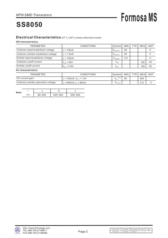 SS8050 datasheet page 2
