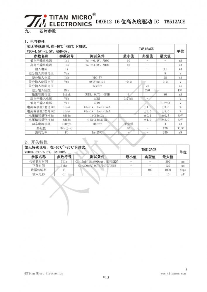 TM512ACE datasheet page 4