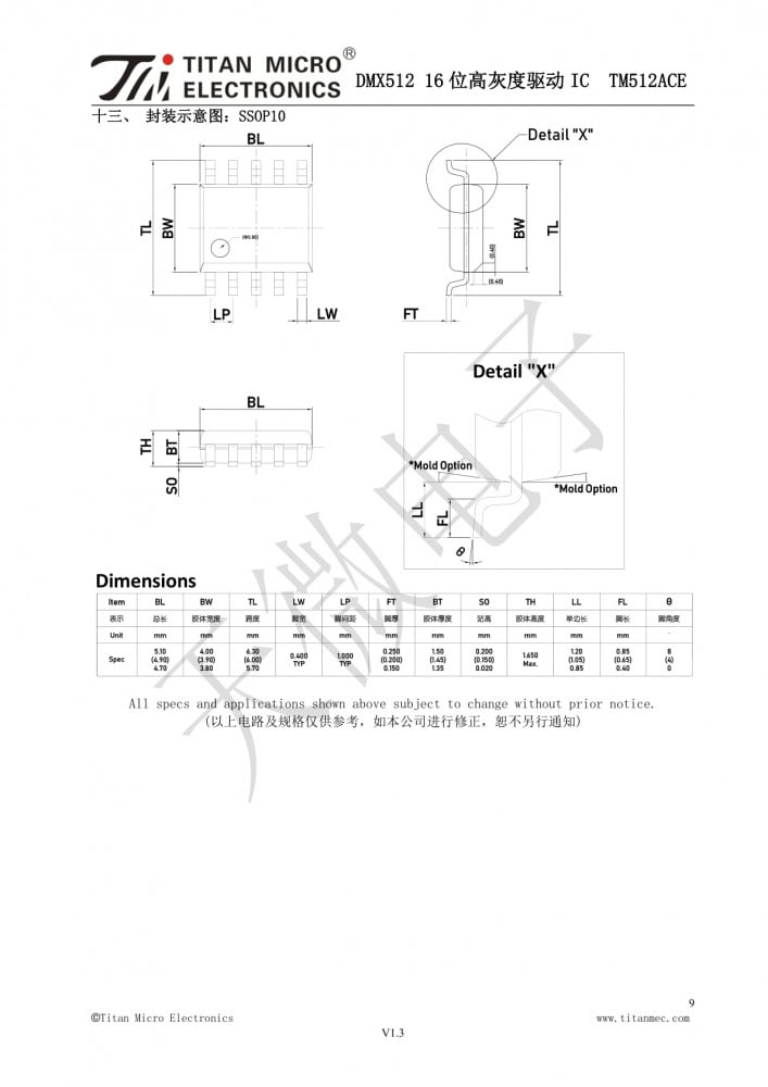 TM512ACE datasheet page 9