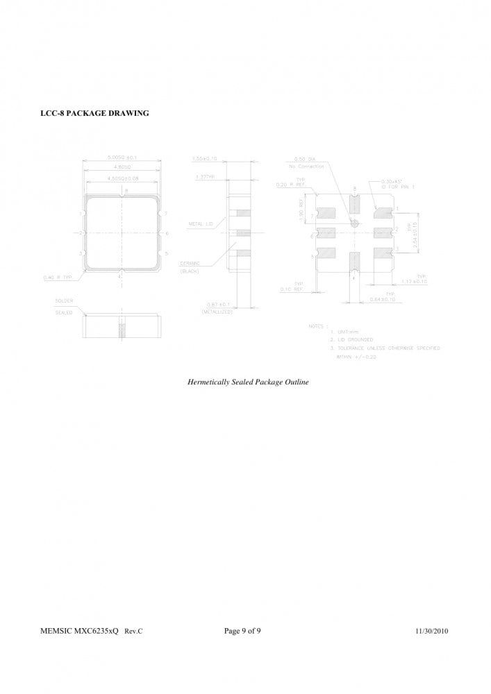 MXC62350QB datasheet page 9
