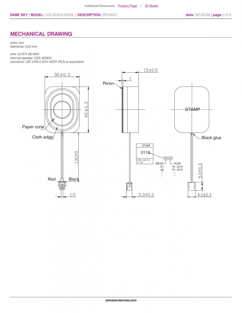CES-403015-24130L datasheet page 2