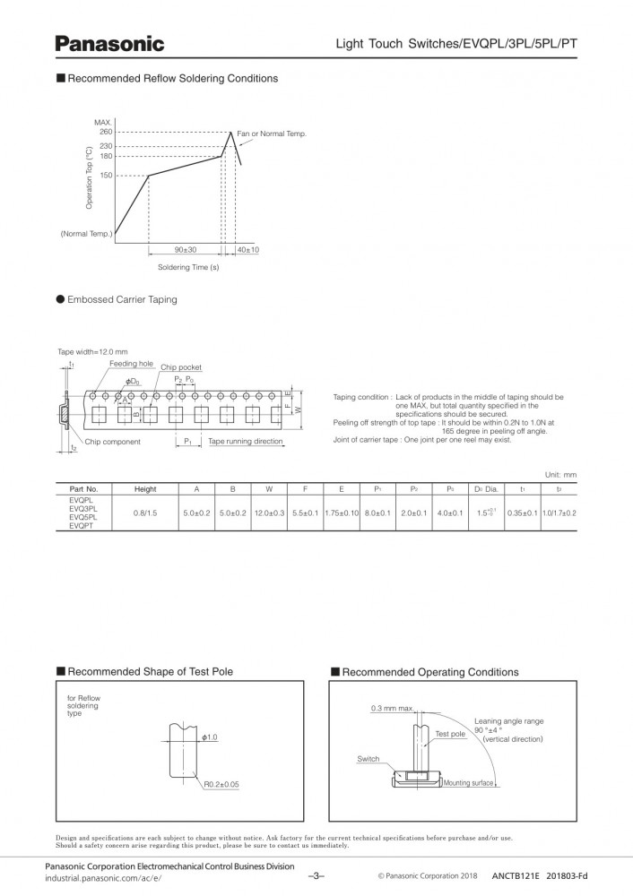 PANASONIC EVQPLDA15 technical document page 3