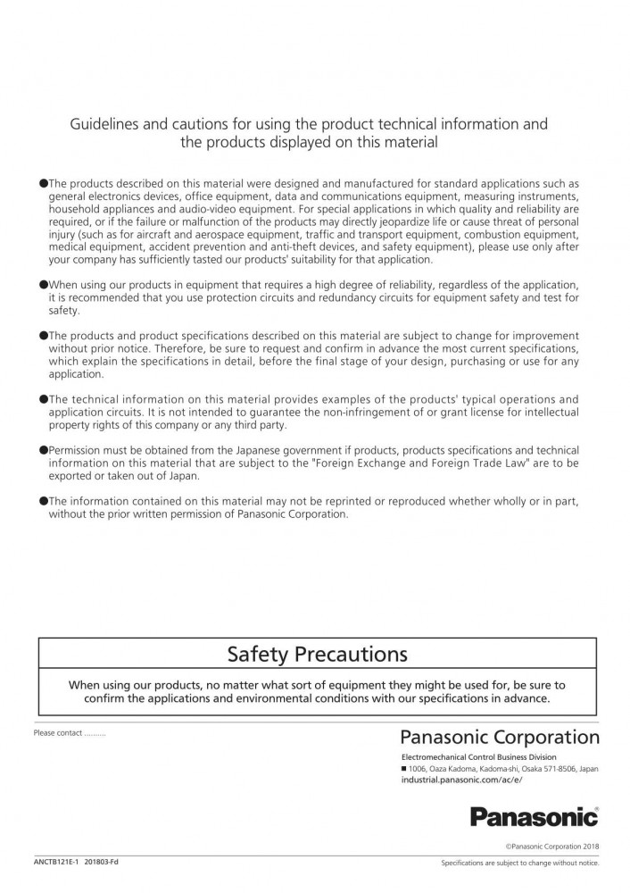PANASONIC EVQPLDA15 technical document page 4