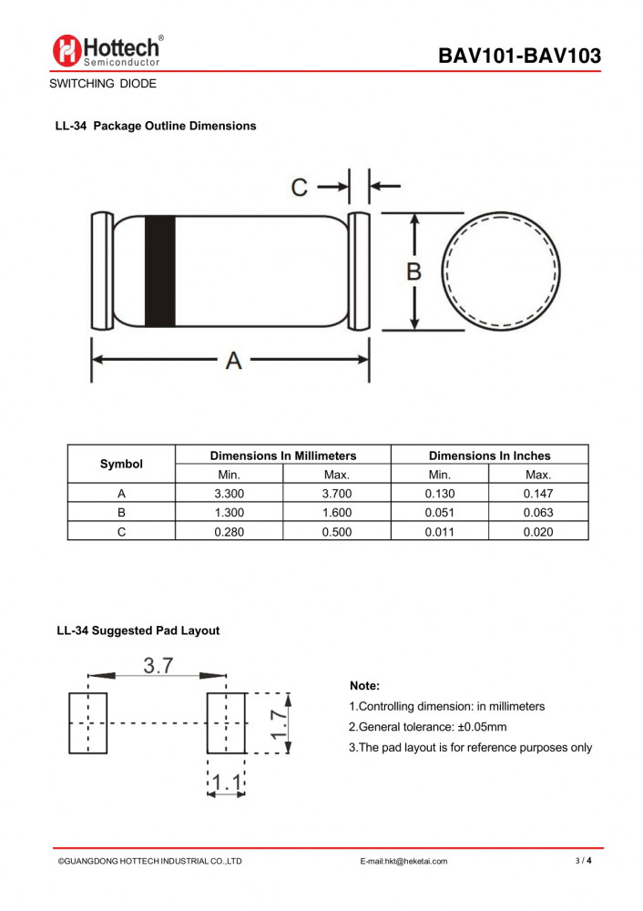 BAV103 datasheet page 3