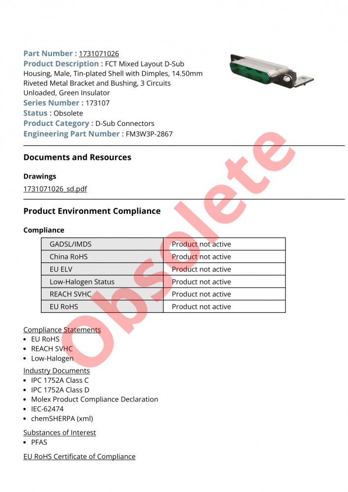 MOLEX 1731071026 drawing page 1
