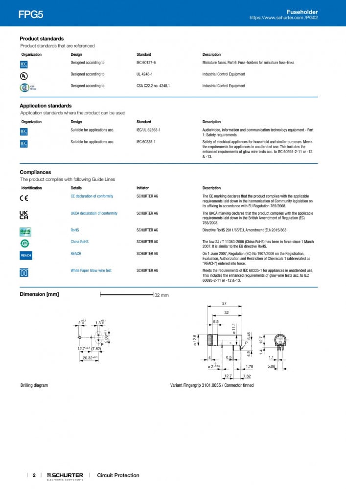 SCHURTER 3101.0050 datasheet page 2