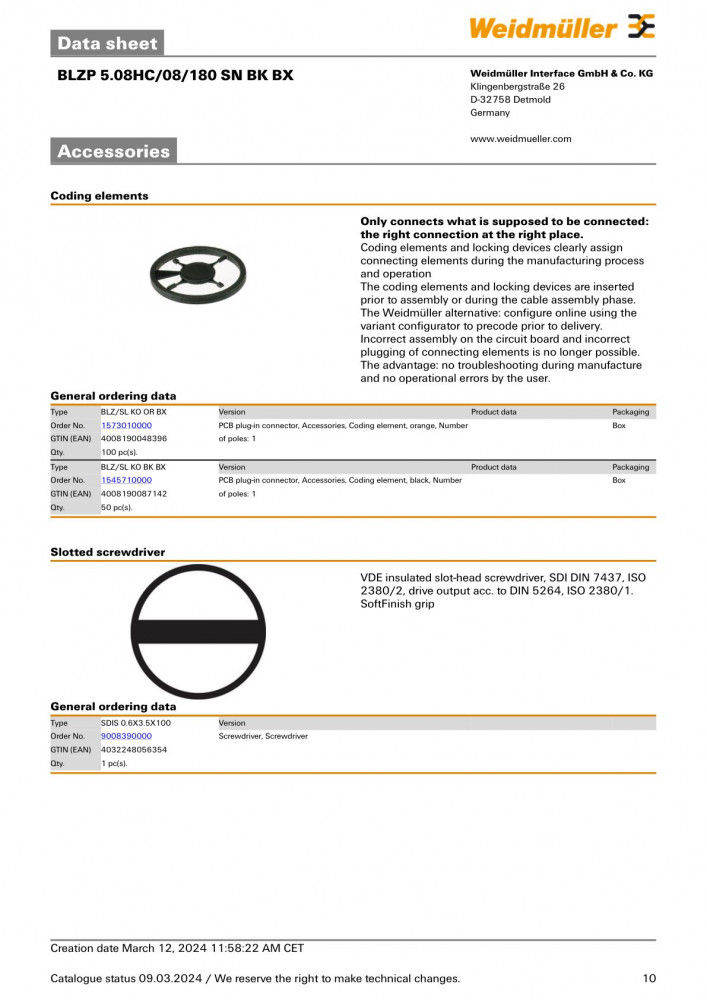 Product technical document page 10