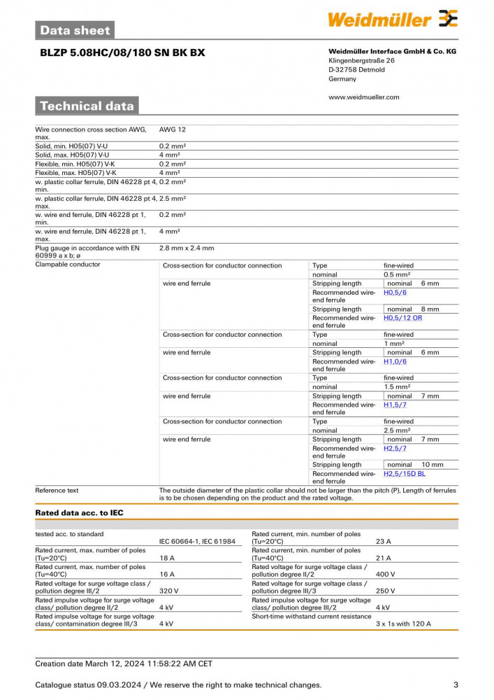 Product technical document page 3