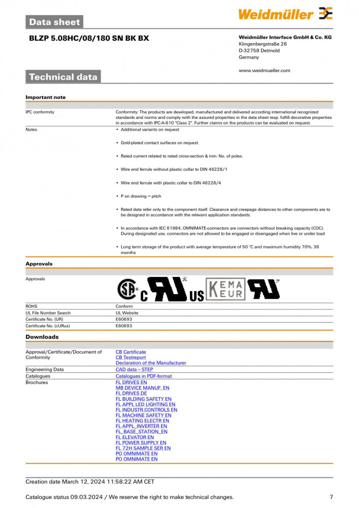 Product technical document page 7