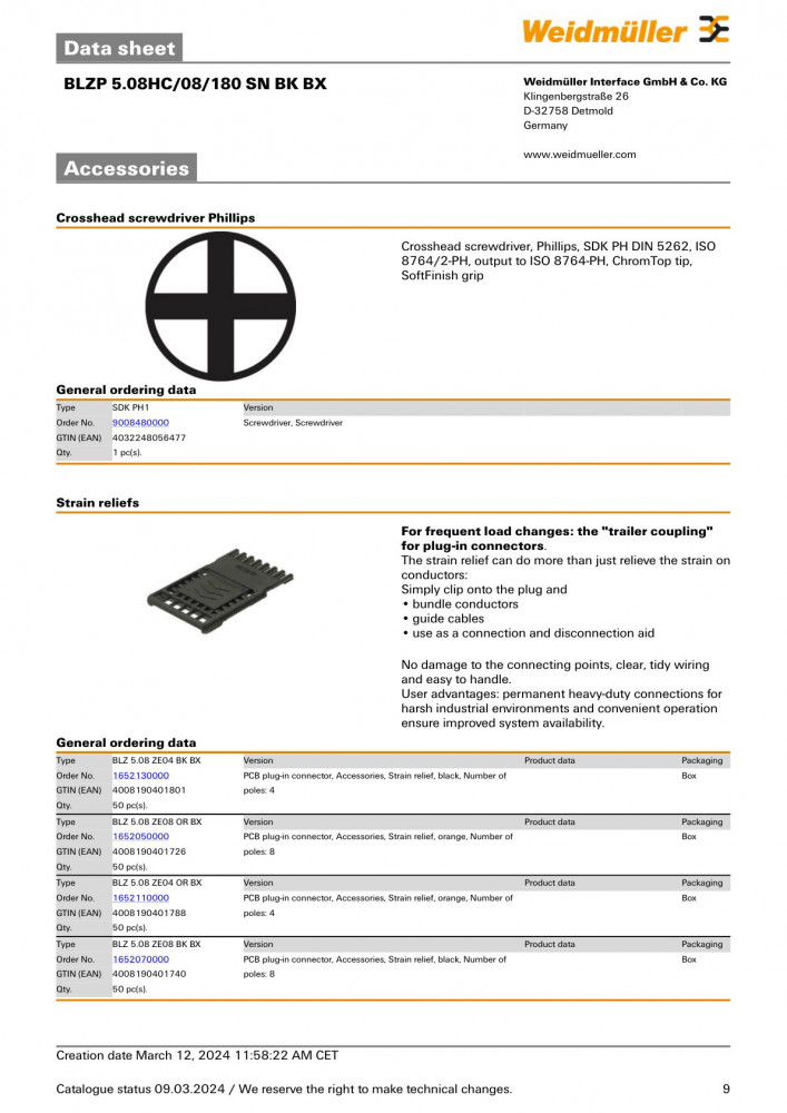 Product technical document page 9