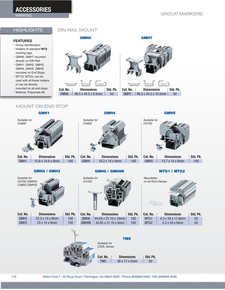 Altech GMH7 product documentation page