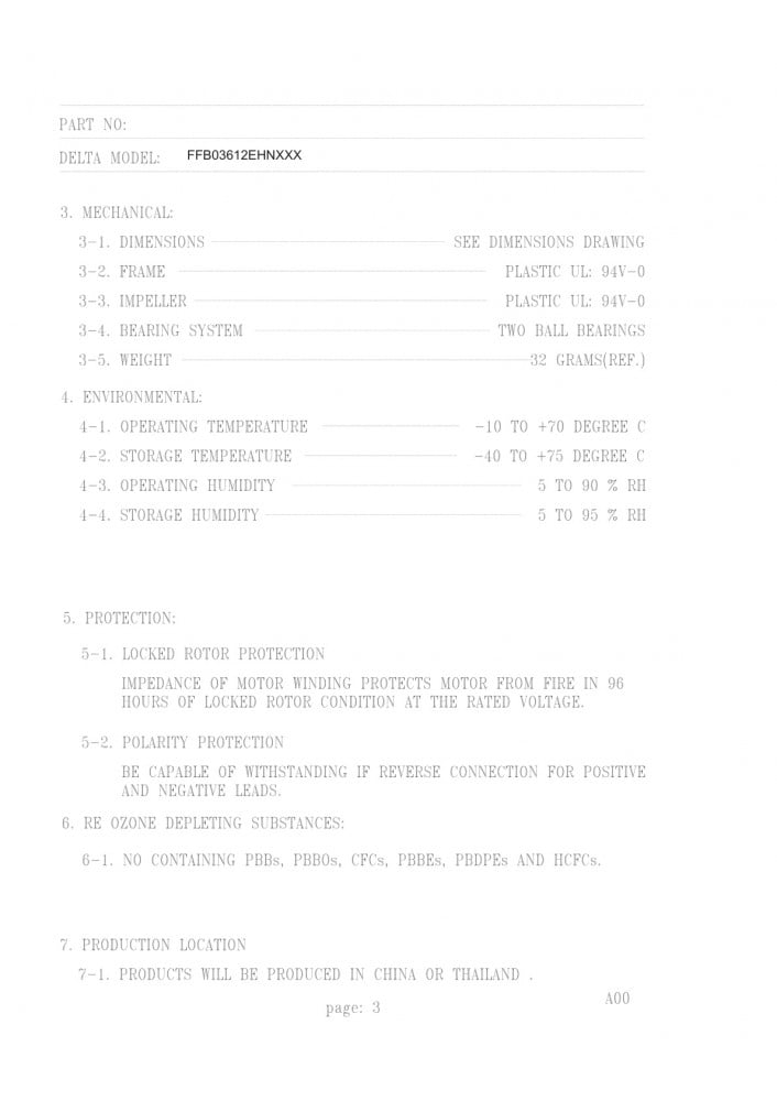 Delta FFB03612EHNZGU specification page 5