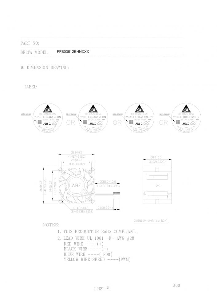 Delta FFB03612EHNZGU specification page 7