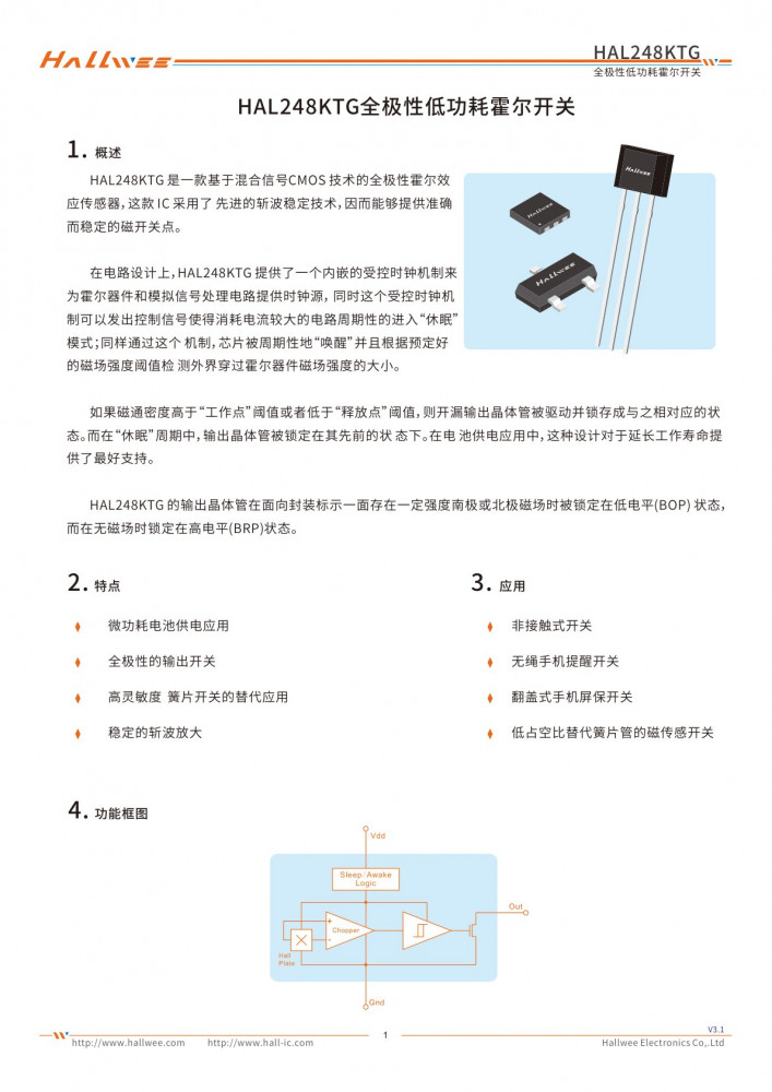 HAL248KTG technical document page 1