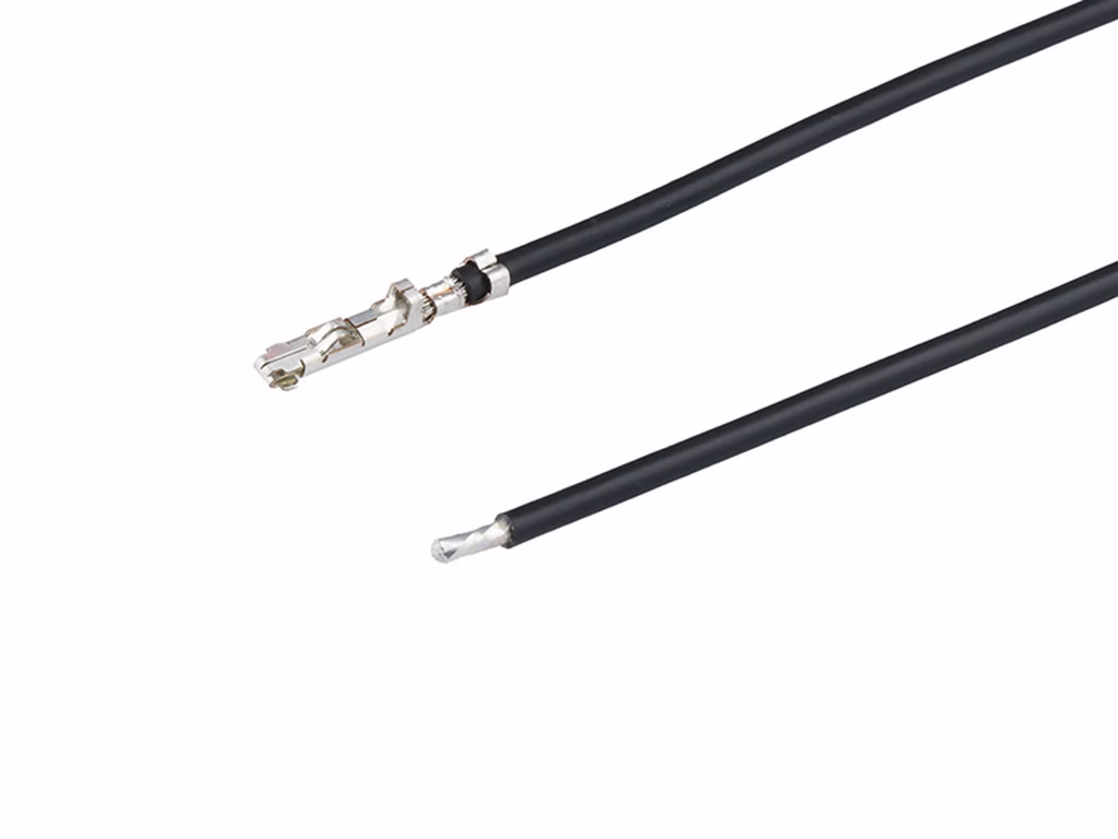 Pre-Crimped Lead DuraClik Female-to-Pigtail, Tin (Sn) Plating, 450.00mm Length, 22 AWG, Black
