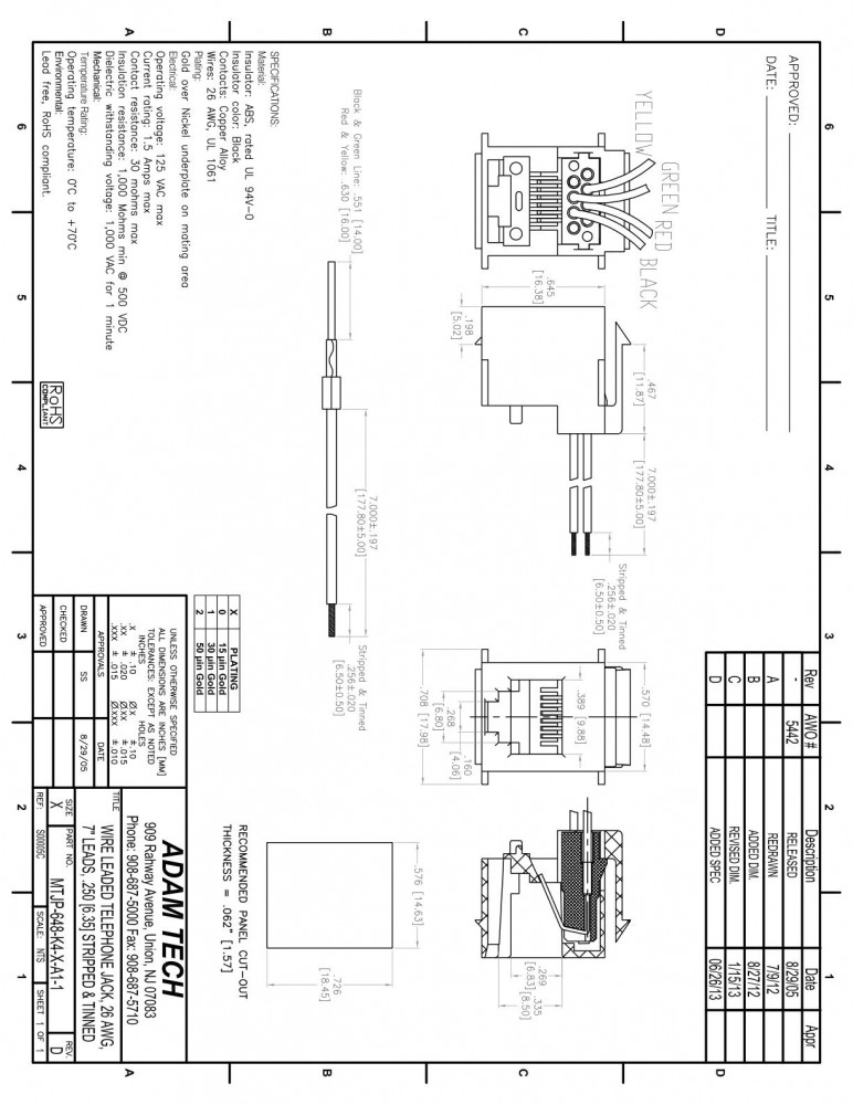 ADAM TECH MTJP-648-K4-X-A1-1 product drawing preview