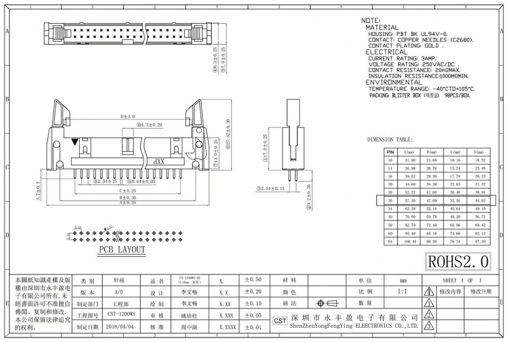 CST CS-1200WS-30(L16.0) technical drawing page 1