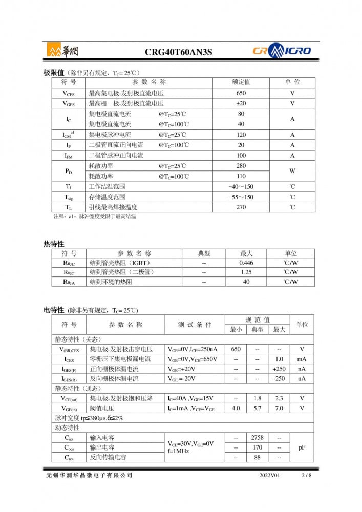 CRG40T60AN3S datasheet page 2