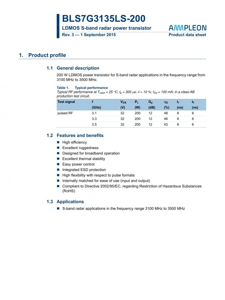 BLS7G3135LS-200U datasheet page 1