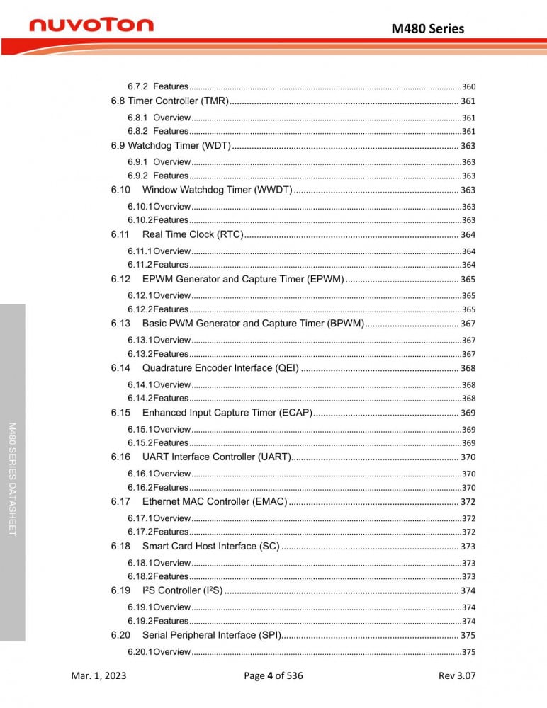 M480 datasheet page 4