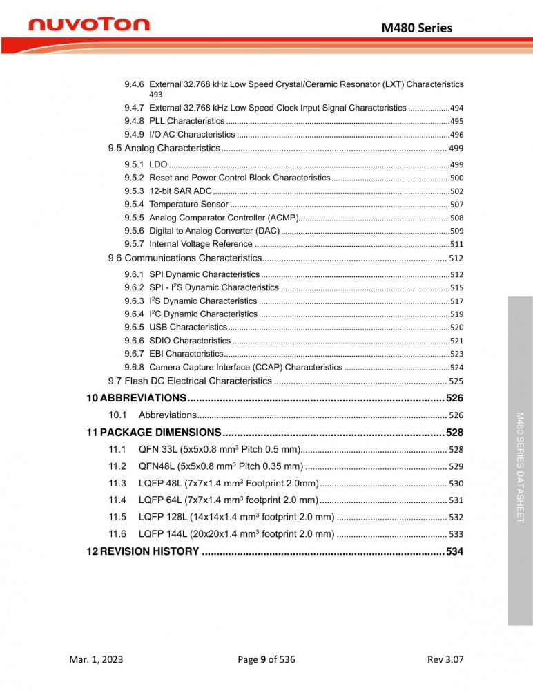 M480 datasheet page 9