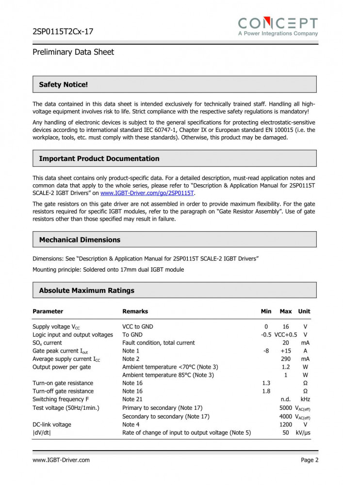 2SP0115T2C0-17 datasheet page 2