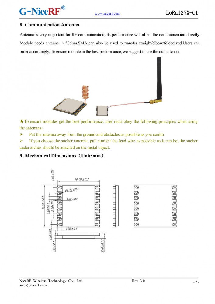 LoRa1278-C1 datasheet page 7