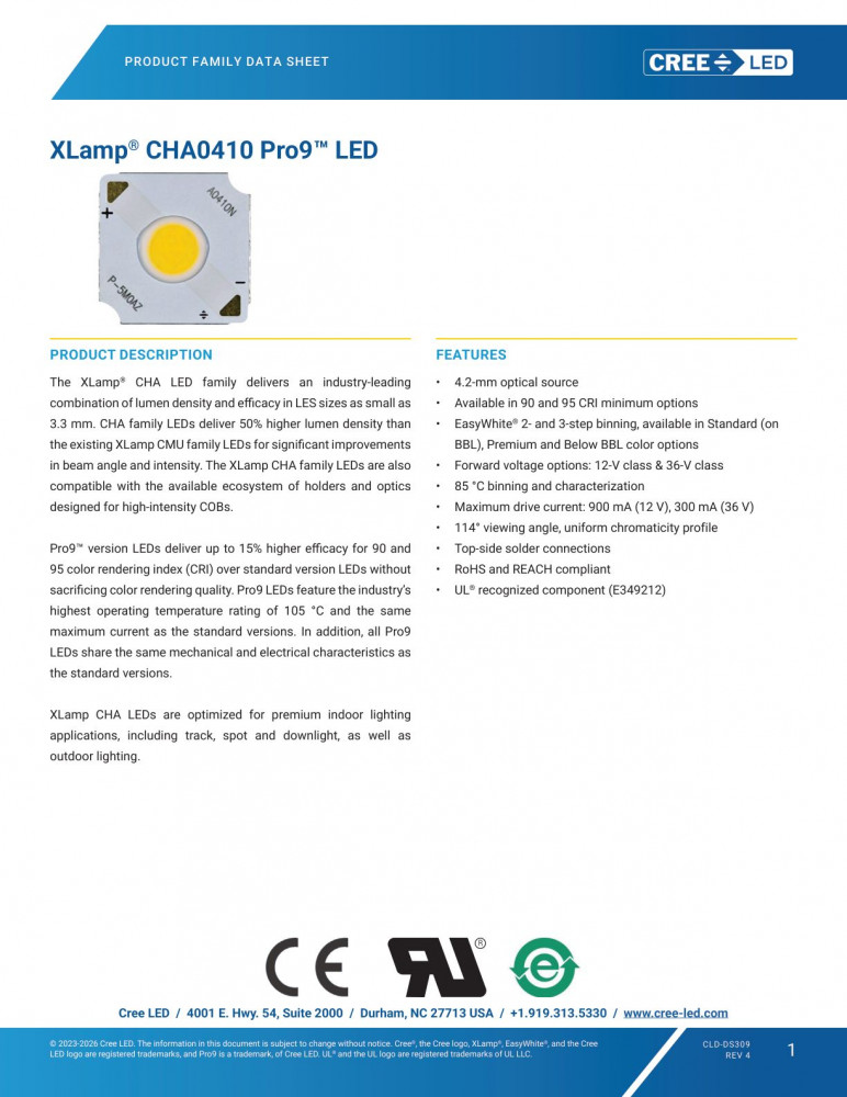 CHA0410 Pro9 datasheet page 1