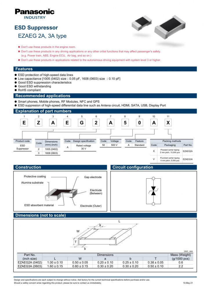 EZA-EG2A50AX datasheet page 1
