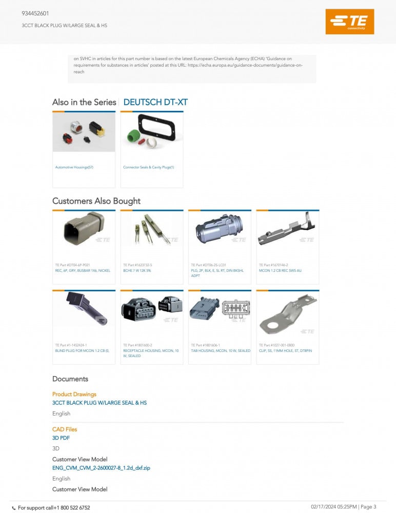 DEUTSCH 934452601 technical document page 3