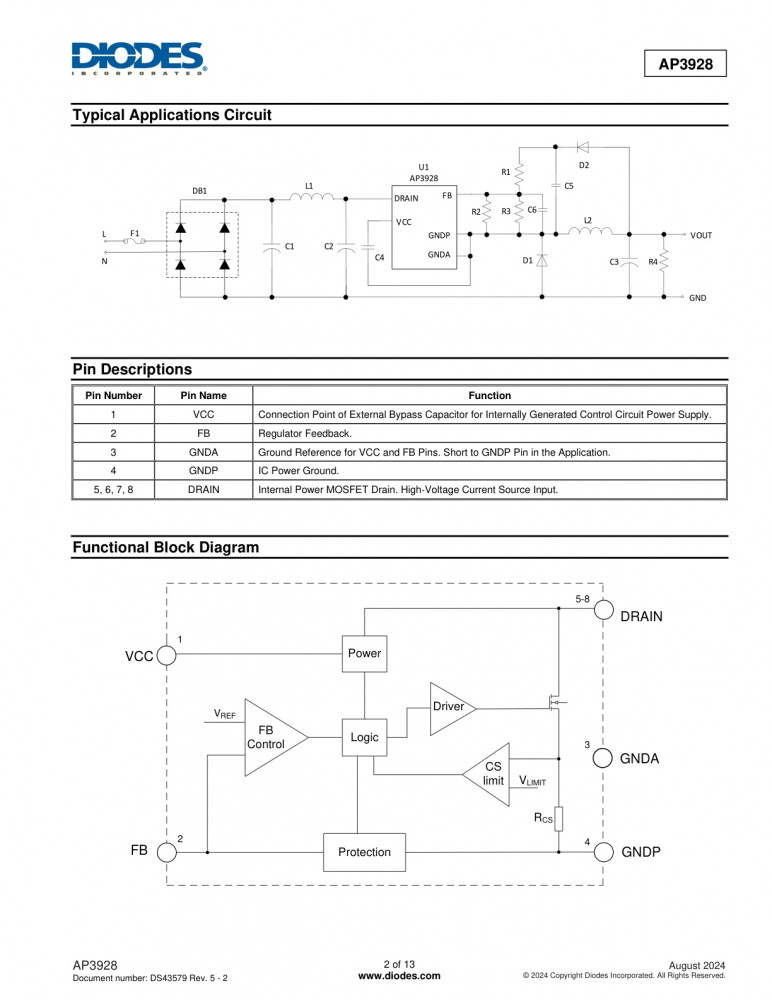 AP3928S-13 datasheet page 2