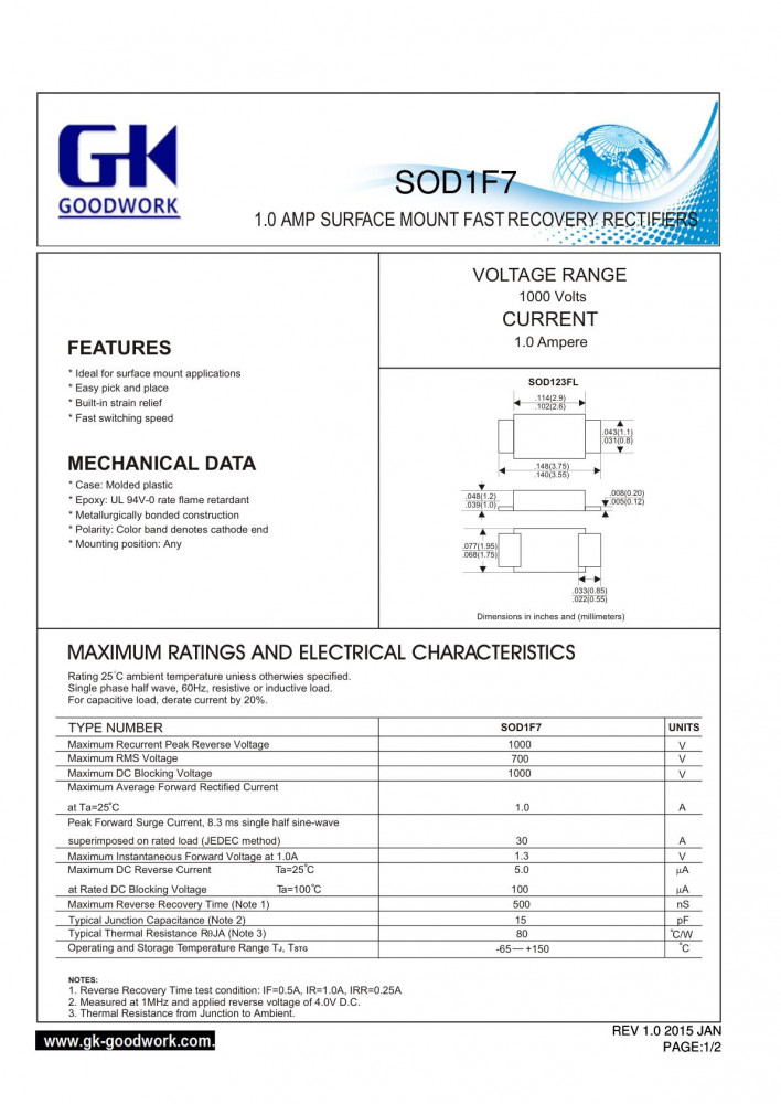 GOODWORK SOD1F7 datasheet page 1