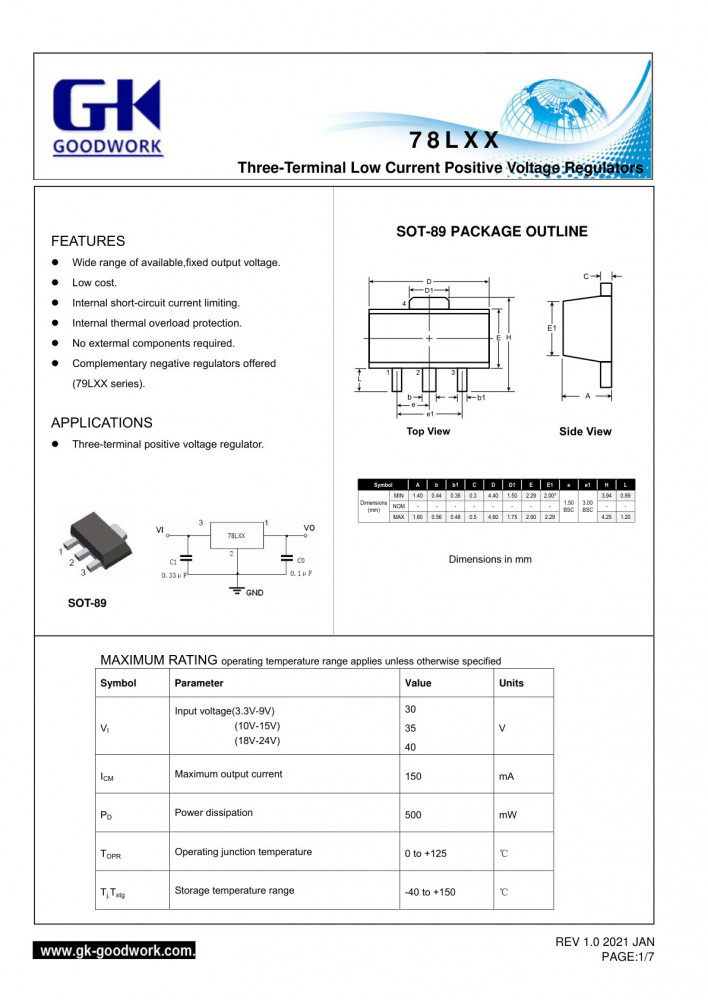 GOODWORK 78L05 document page 1
