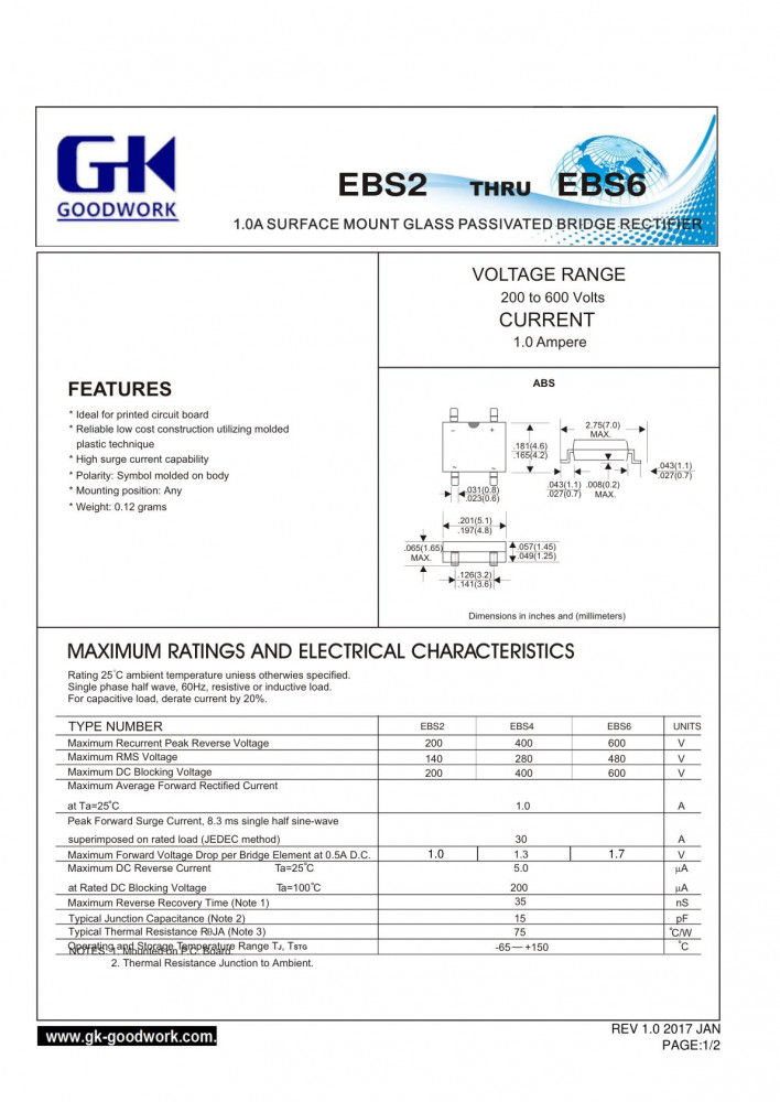 GOODWORK EBS6 datasheet page 1