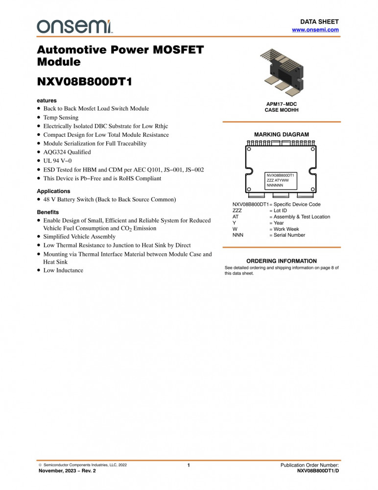 NXV08B800DT1 datasheet page 1