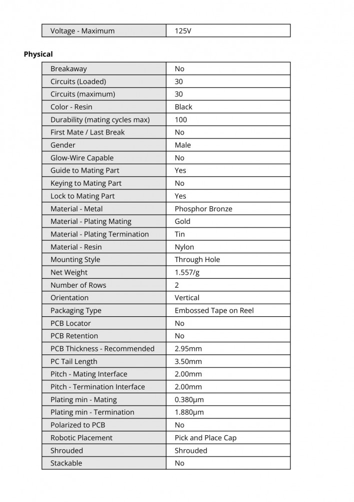 MOLEX 878313050 technical document preview, page 3