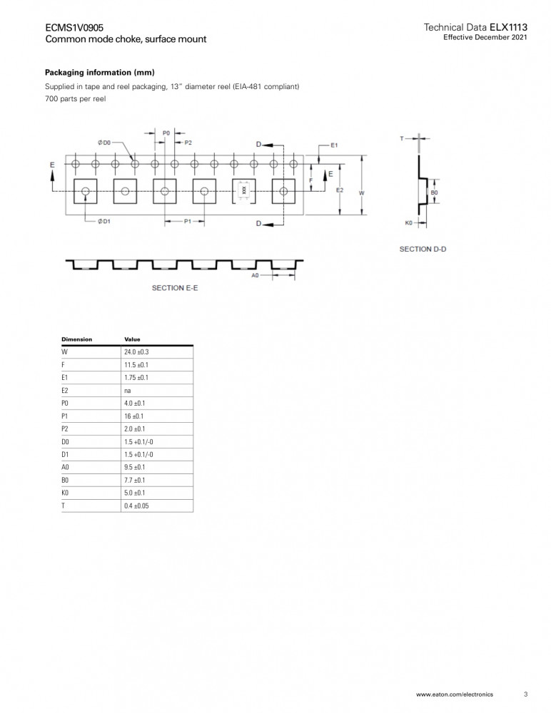 ECMS1V0905 datasheet page 3