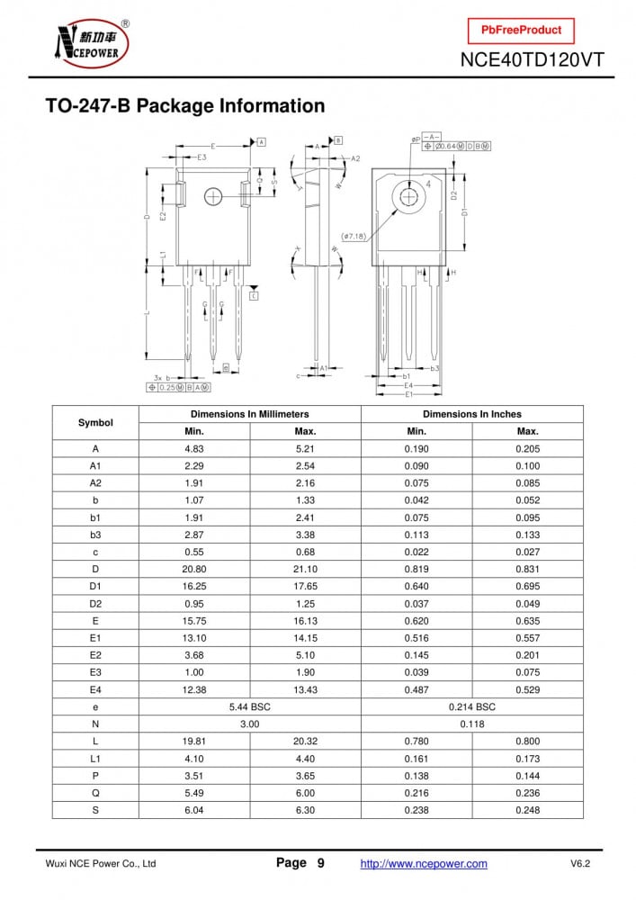 NCE40TD120VT datasheet page 9