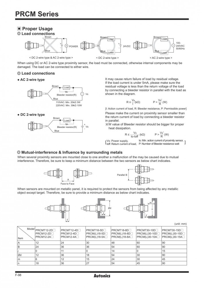 Autonics PRCM18-8AO documentation page 9
