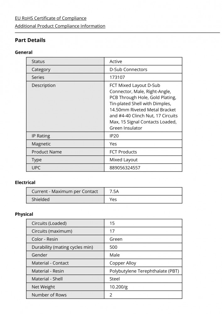 MOLEX 1731070078 technical document page 2