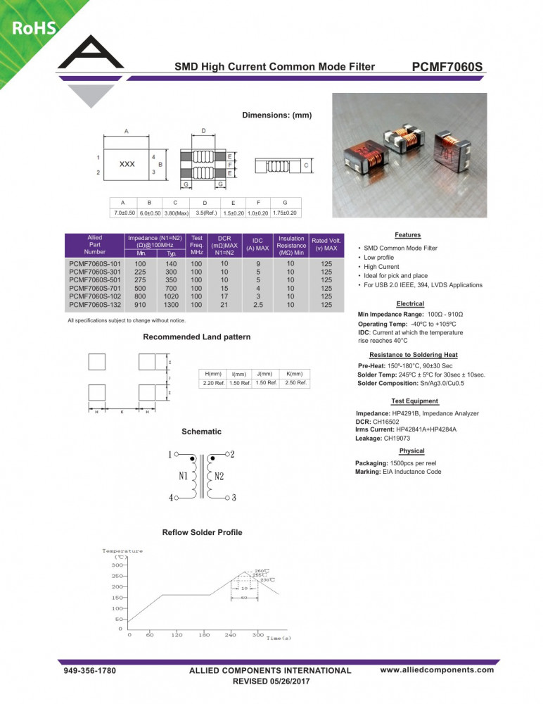PCMF7060S series datasheet page 1