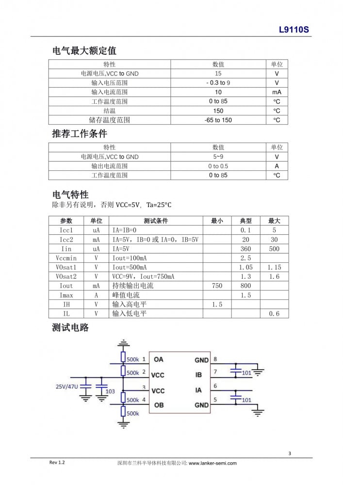 L9110S datasheet page 3