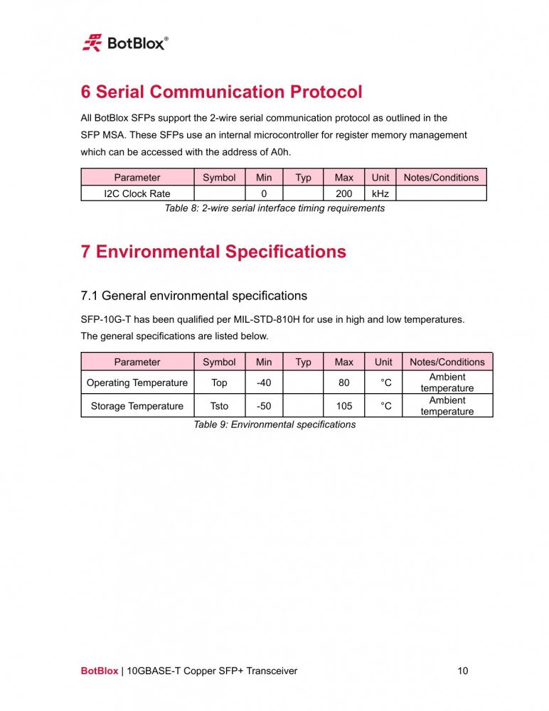 SFP-10G-T datasheet page 10
