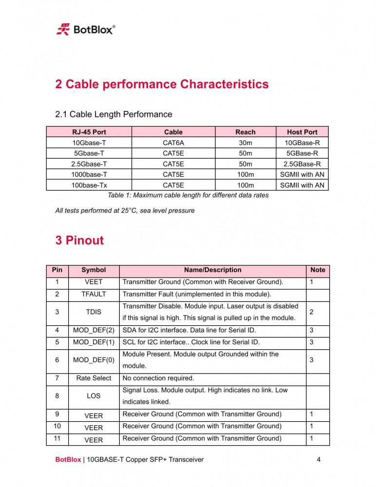 SFP-10G-T datasheet page 4