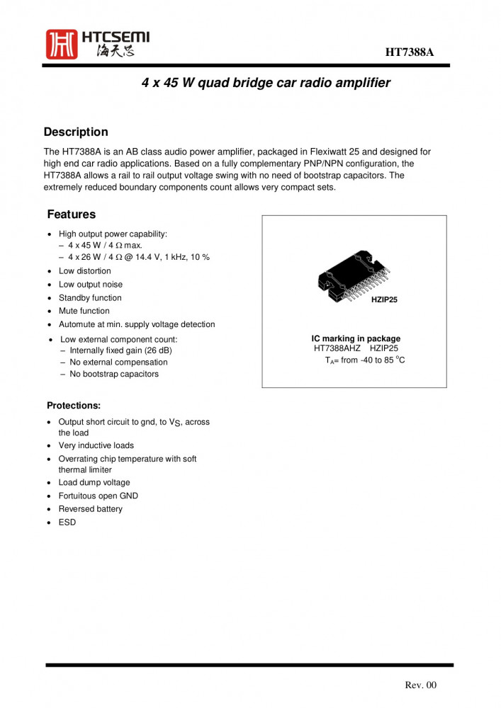 HT7388AHZ datasheet page 1